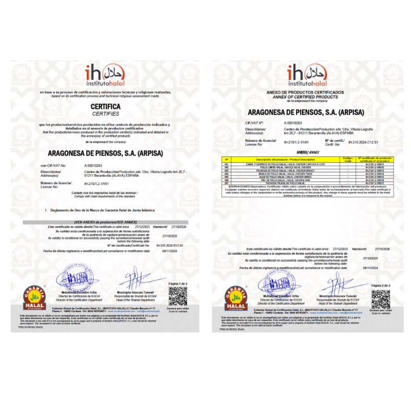 Comprar Pechuga de pollo Halal certificado Online l SERTINA