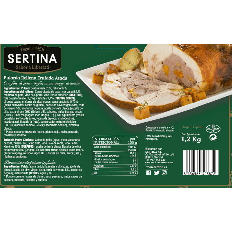 Pularda Rellena Asada - Criada en libertad | SERTINA